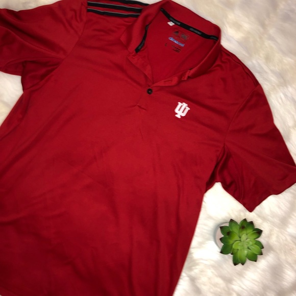 adidas | Shirts | Adidas Mens Red Iu Indiana Golf Polo Large | Poshmark